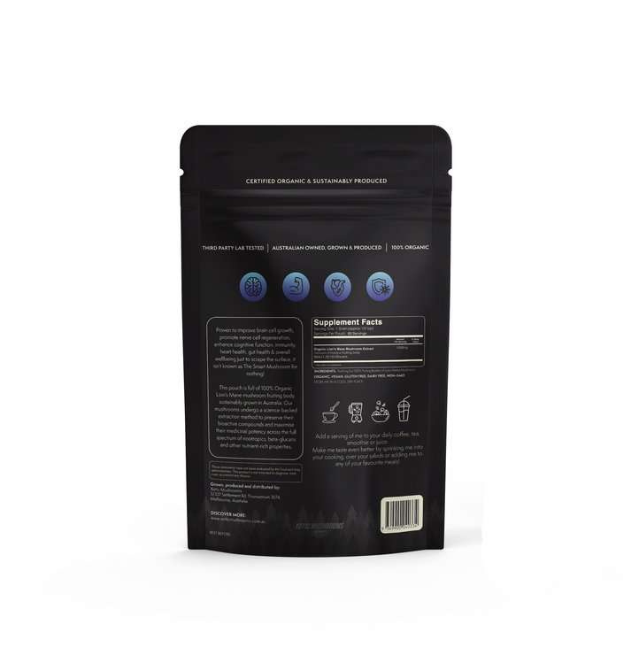Organic Lions Mane 12:1 Extract Powder | 100% Fruit Bodies – Xotic ...